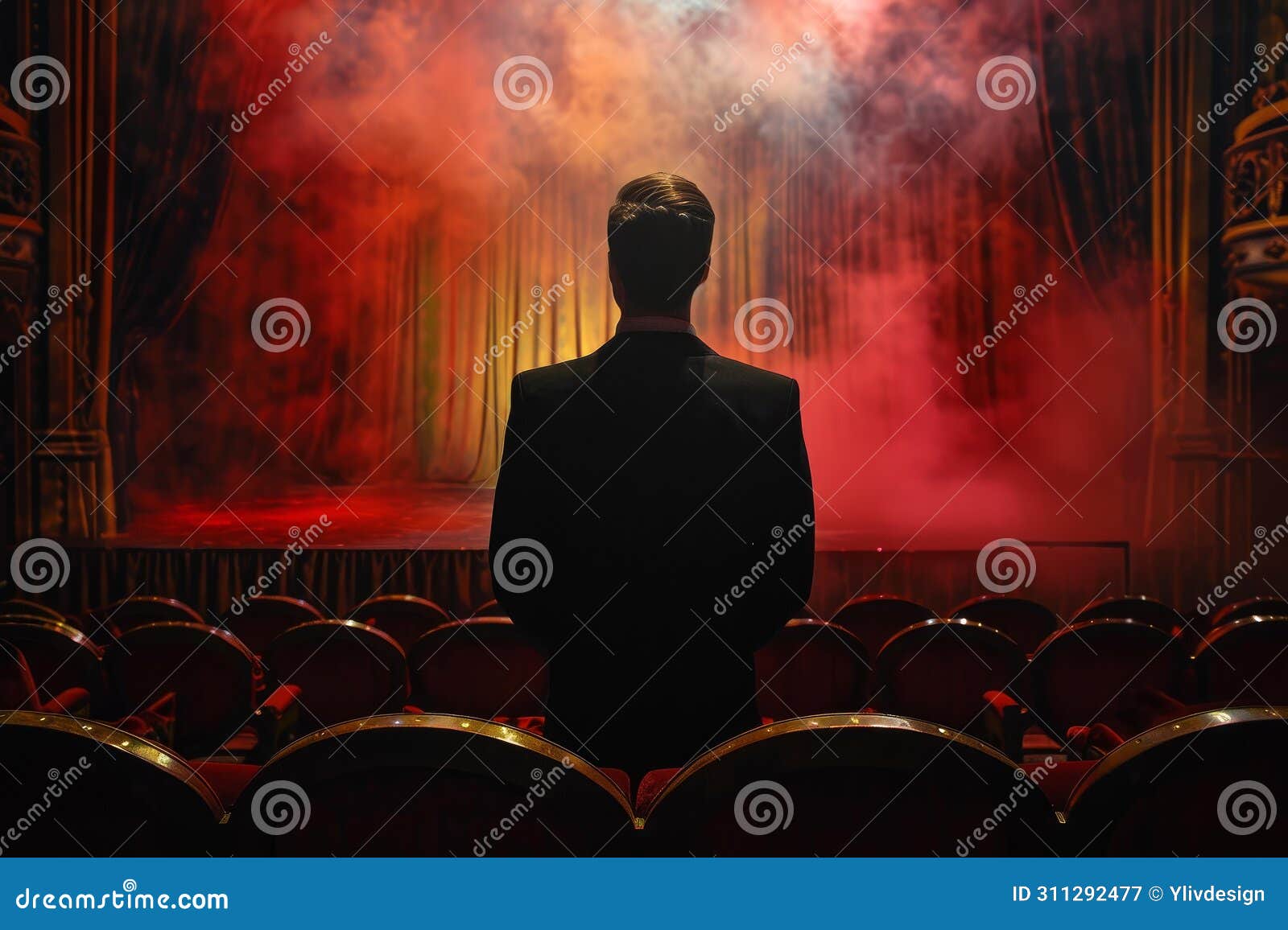 Talented Actor Man Theater Stage. Generate Ai Stock Illustration ...