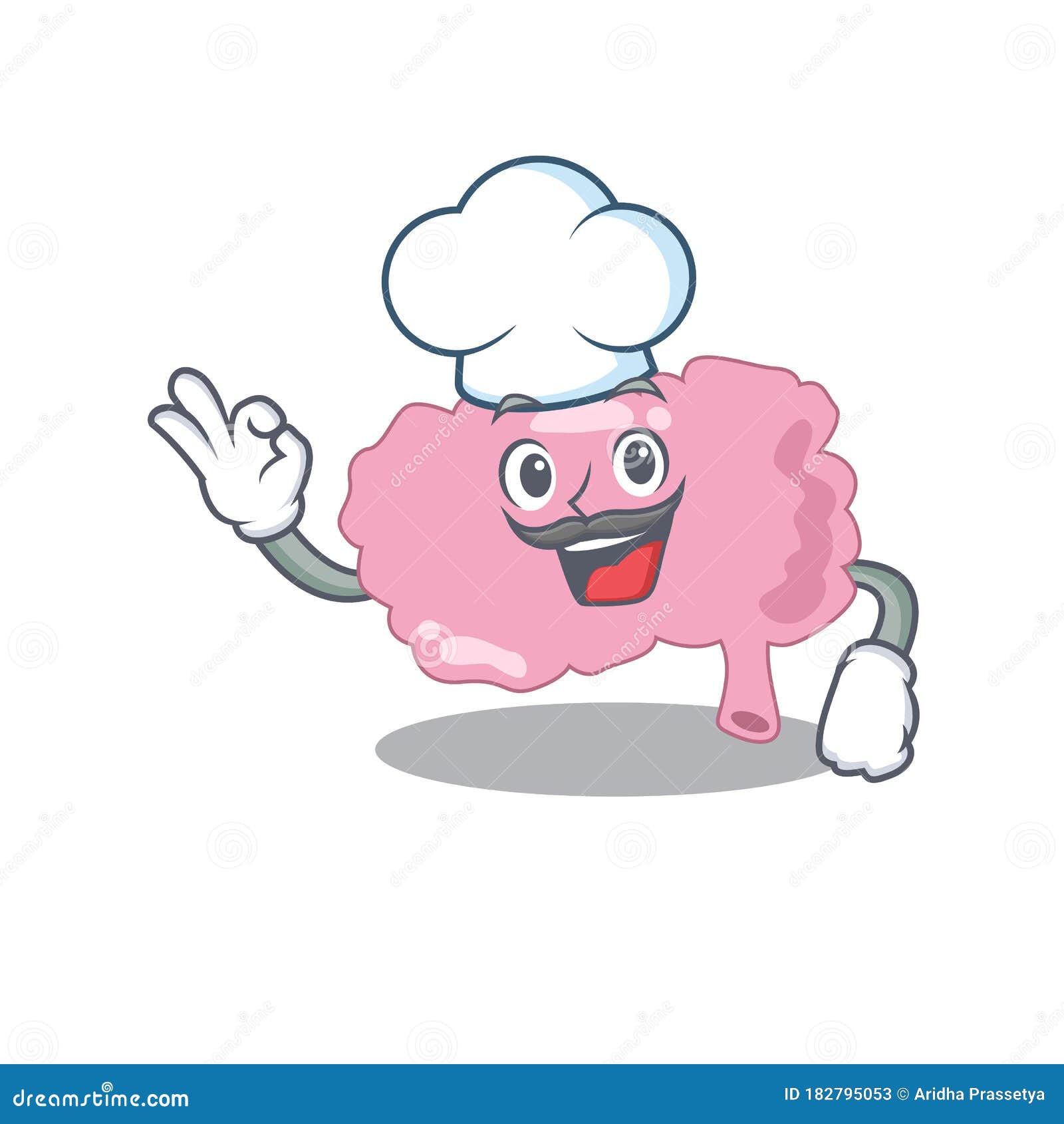 Talented Brain Chef Cartoon Drawing Wearing Chef Hat Stock Vector ...