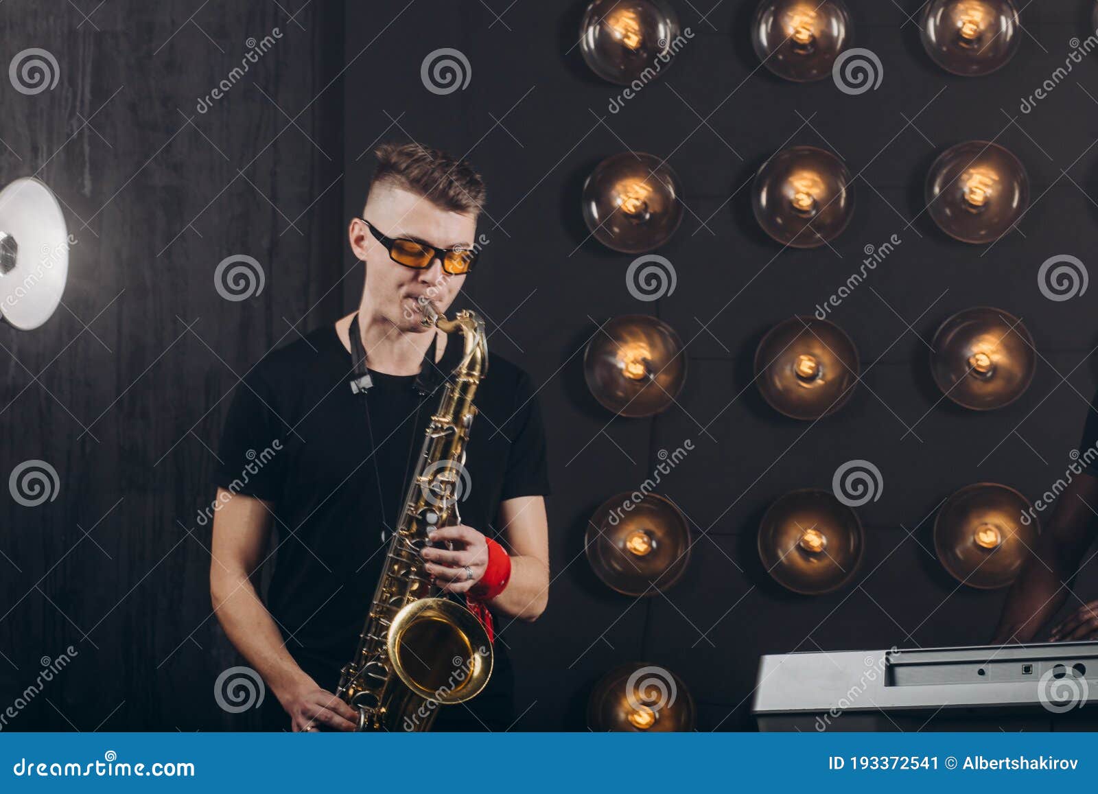 Talented Caucasian Guy Playing the Saxophone Stock Image - Image of ...