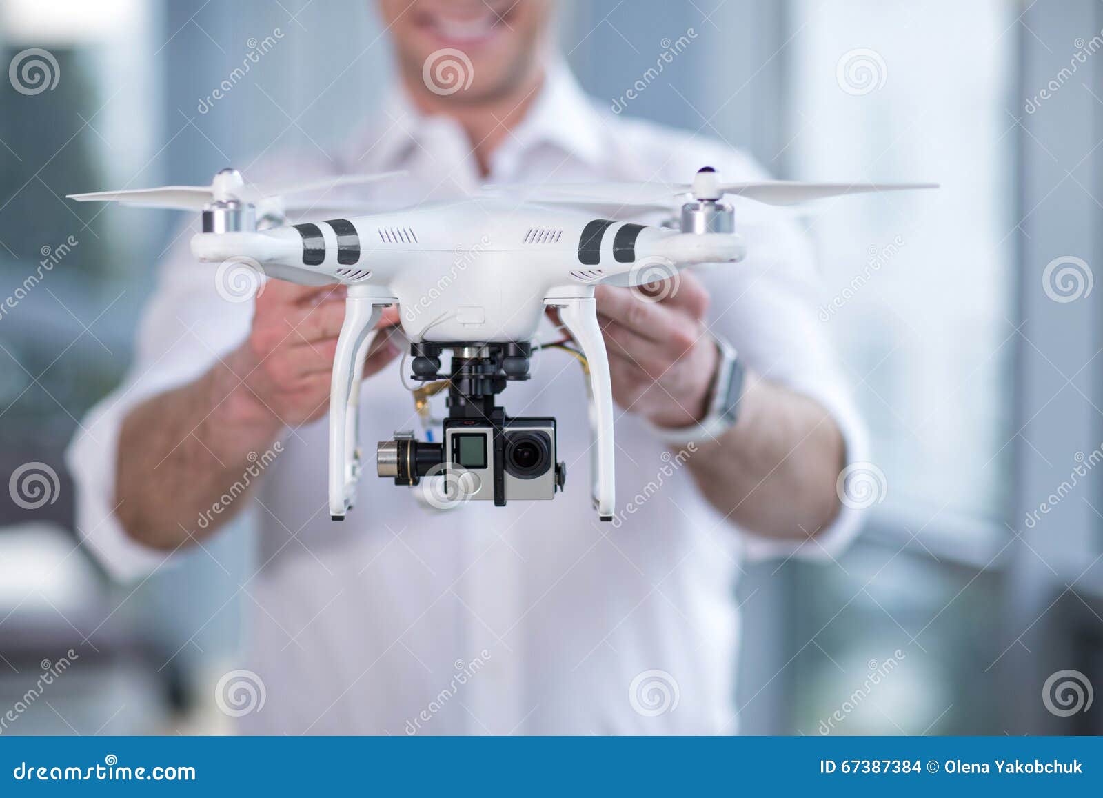 Talented Drone Maker is Showing His Work Stock Photo - Image of device ...