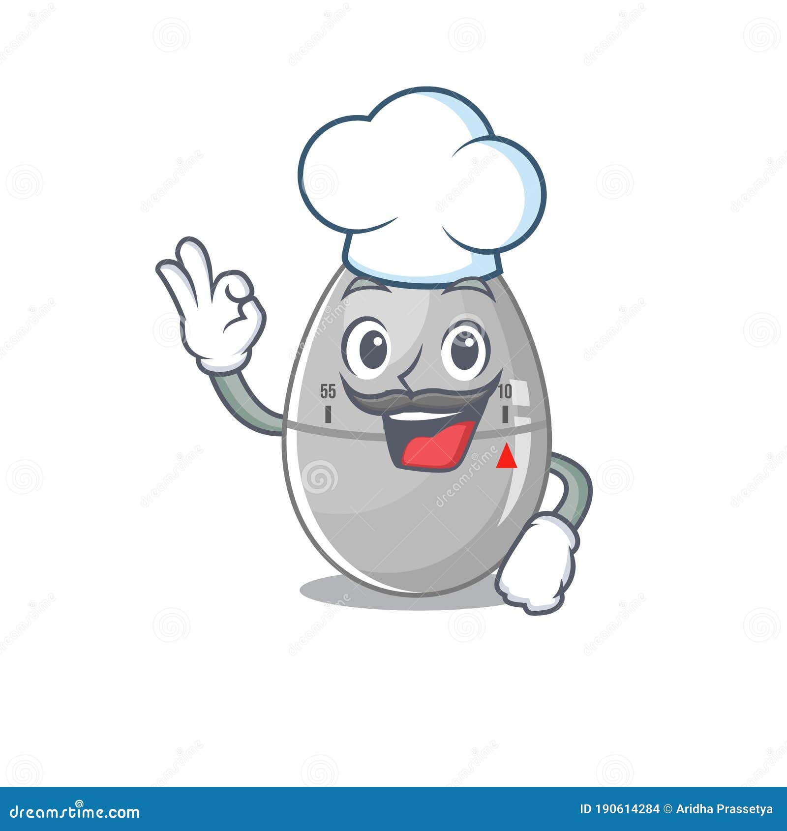 Talented Egg Kitchen Timer Chef Cartoon Drawing Wearing Chef Hat Stock ...
