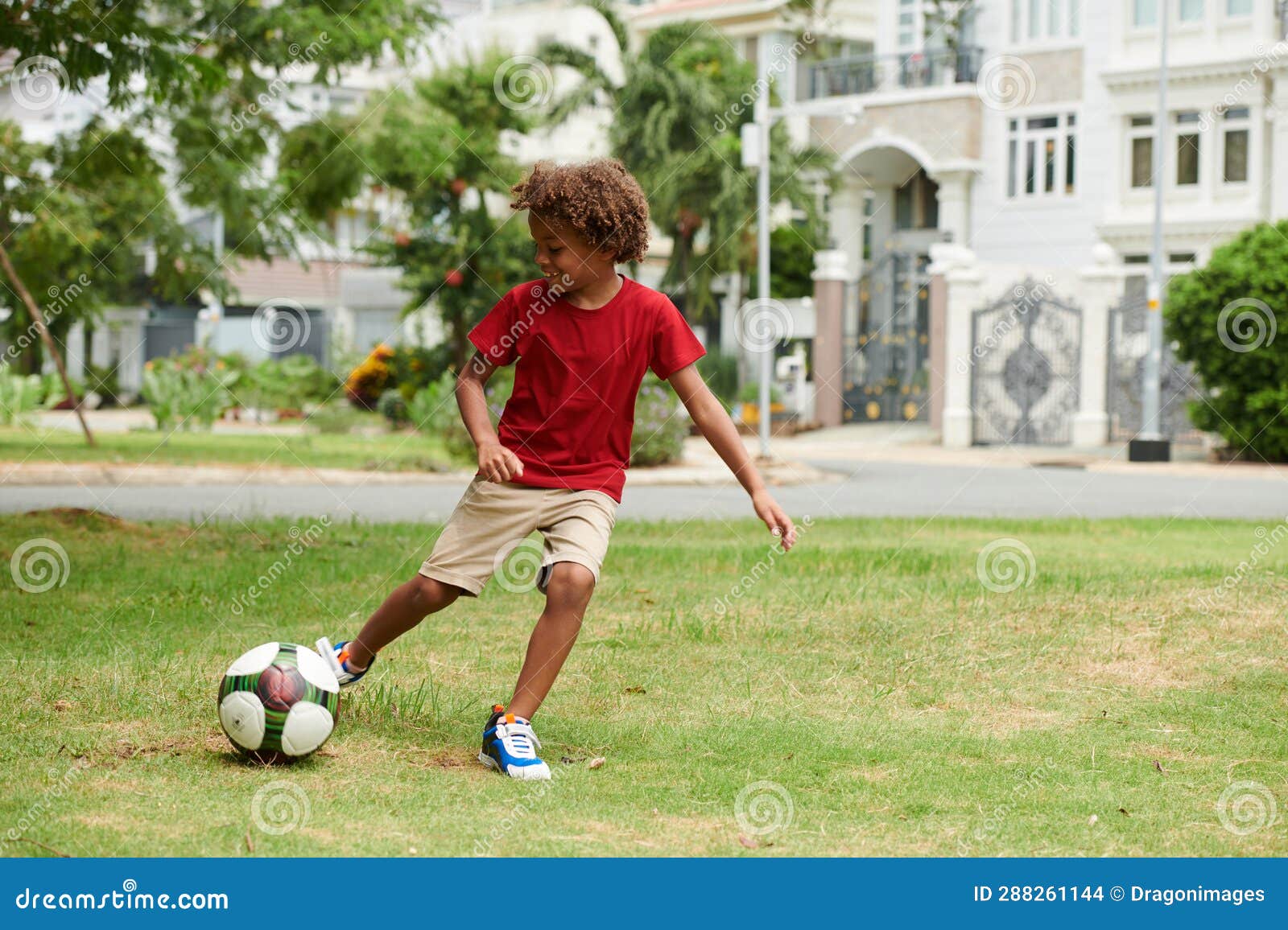 Talented Kid Playing Soccer Stock Photo - Image of lifestyles, people ...
