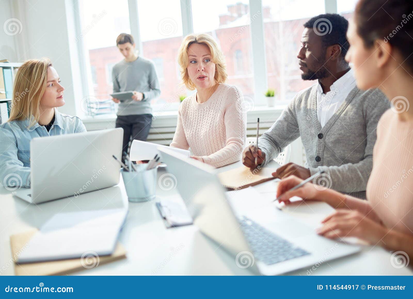 Talented Managers Working Together Stock Image - Image of middleaged ...