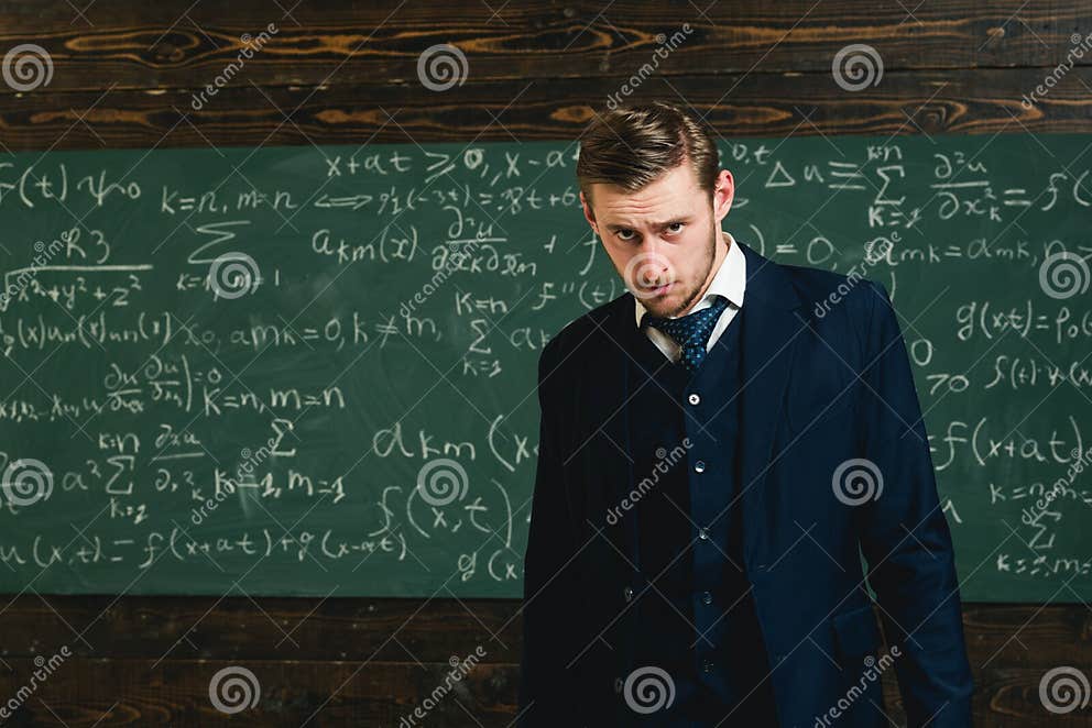 Talented Mathematician. Genius Solved Mathematics Problem Stock Photo ...
