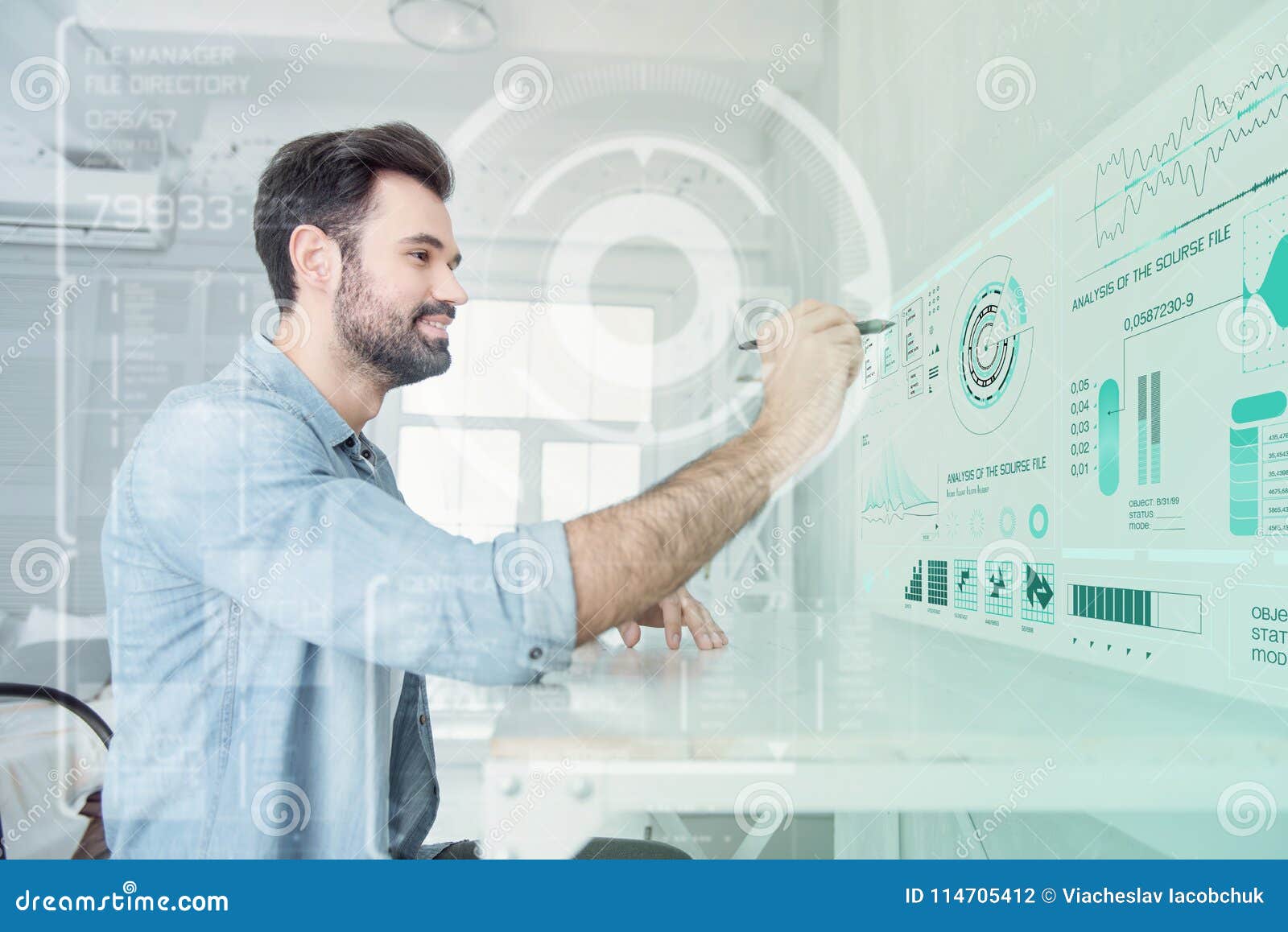 Talented Programmer Drawing Diagrams while Testing His Program Stock ...