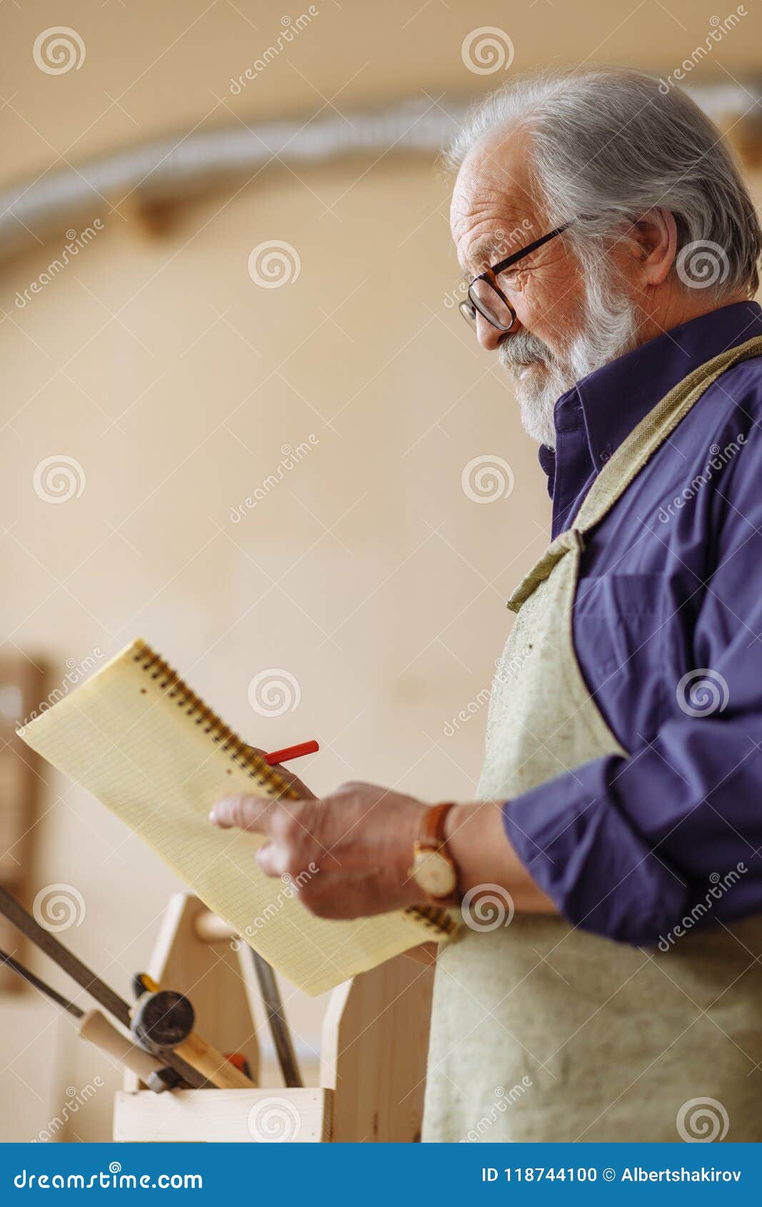 Talented Senior Citizen Developing Design Stock Photo - Image of power ...