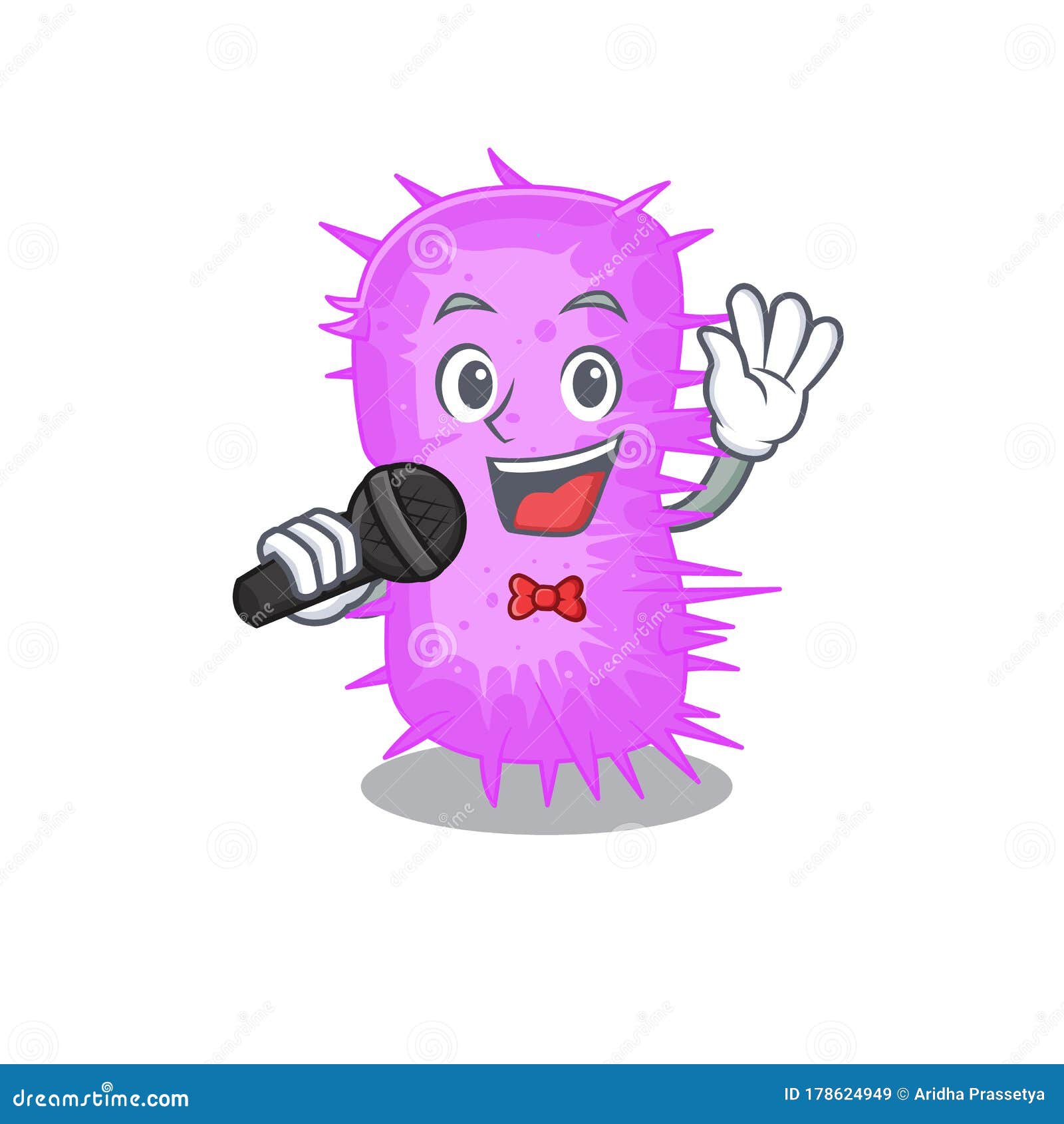 Talented Singer Of Human Brain Cartoon Character Holding A Microphone ...