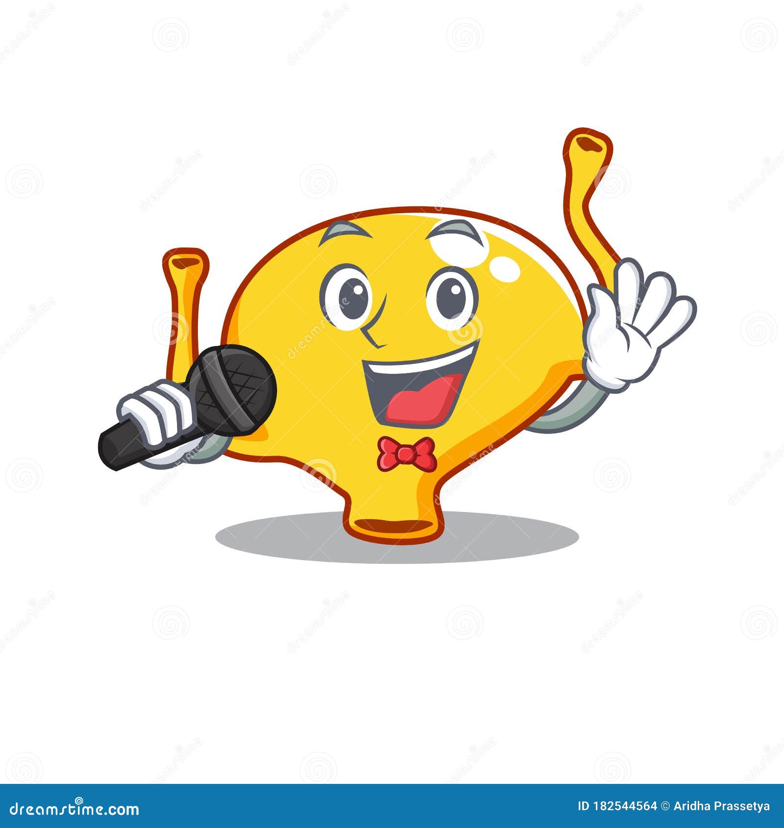Talented Singer Of Haemophilus Ducreyi Cartoon Character Holding A ...