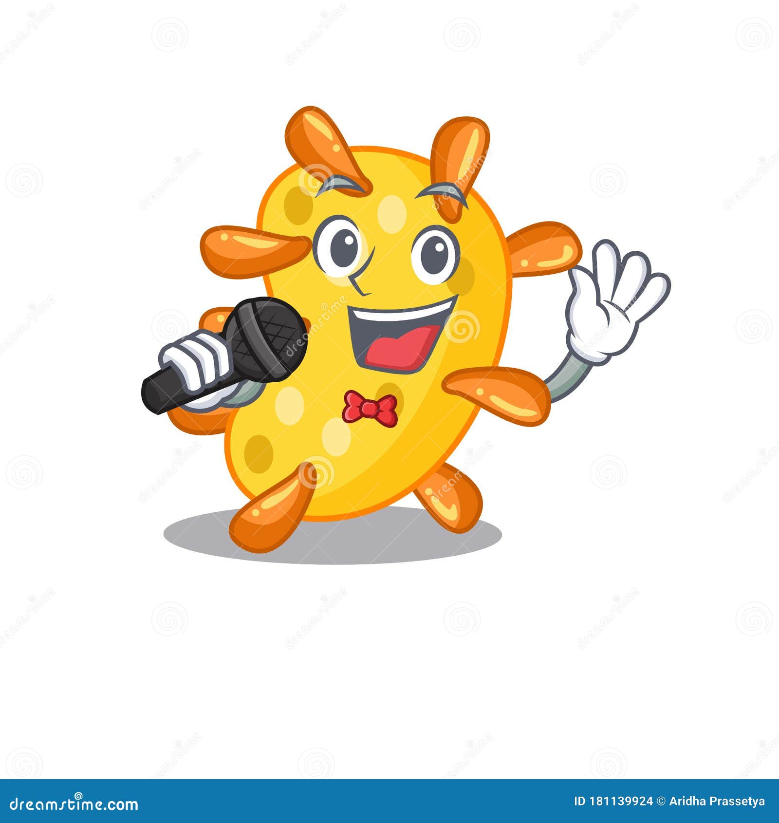 Talented Singer of Vibrio Cartoon Character Holding a Microphone Stock ...