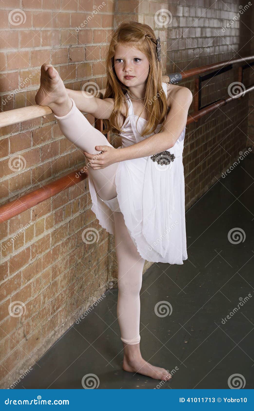 Talented Young Dancer Stretching Stock Image - Image of face, portrait ...