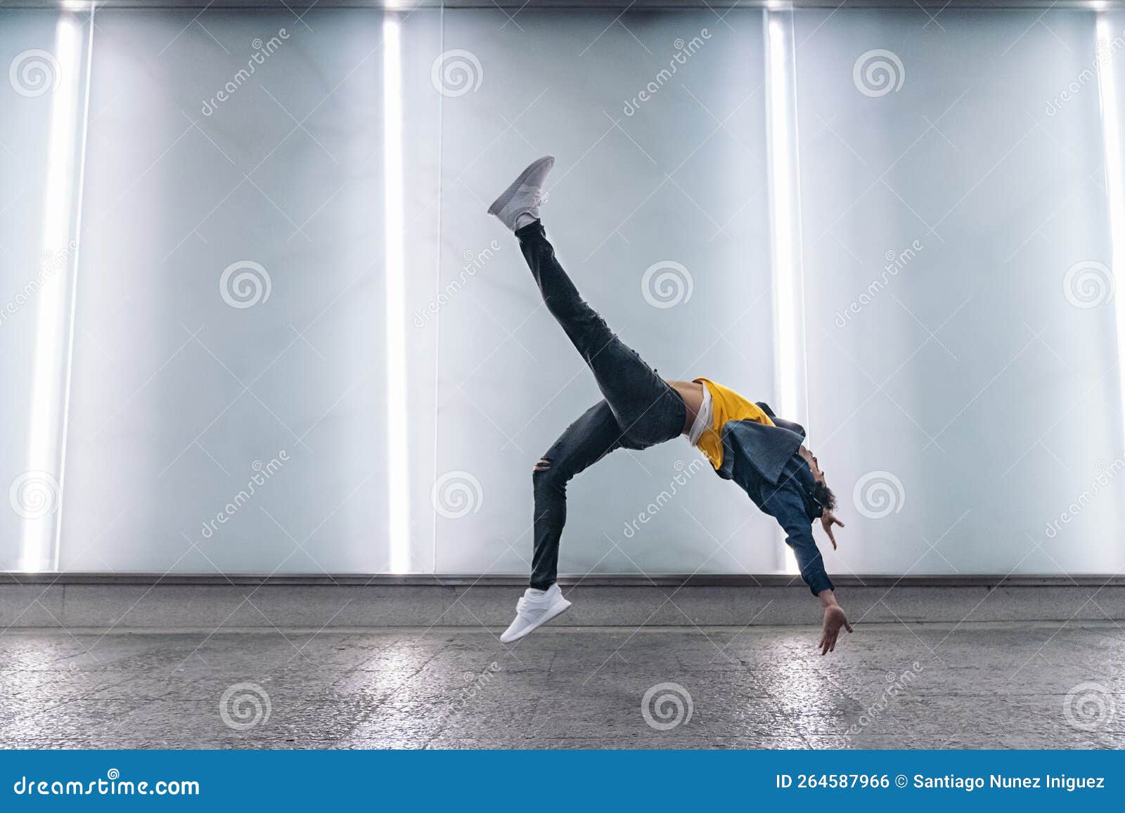 Casual Young Man Break Dancing Stock Photo - Image of outdoors ...