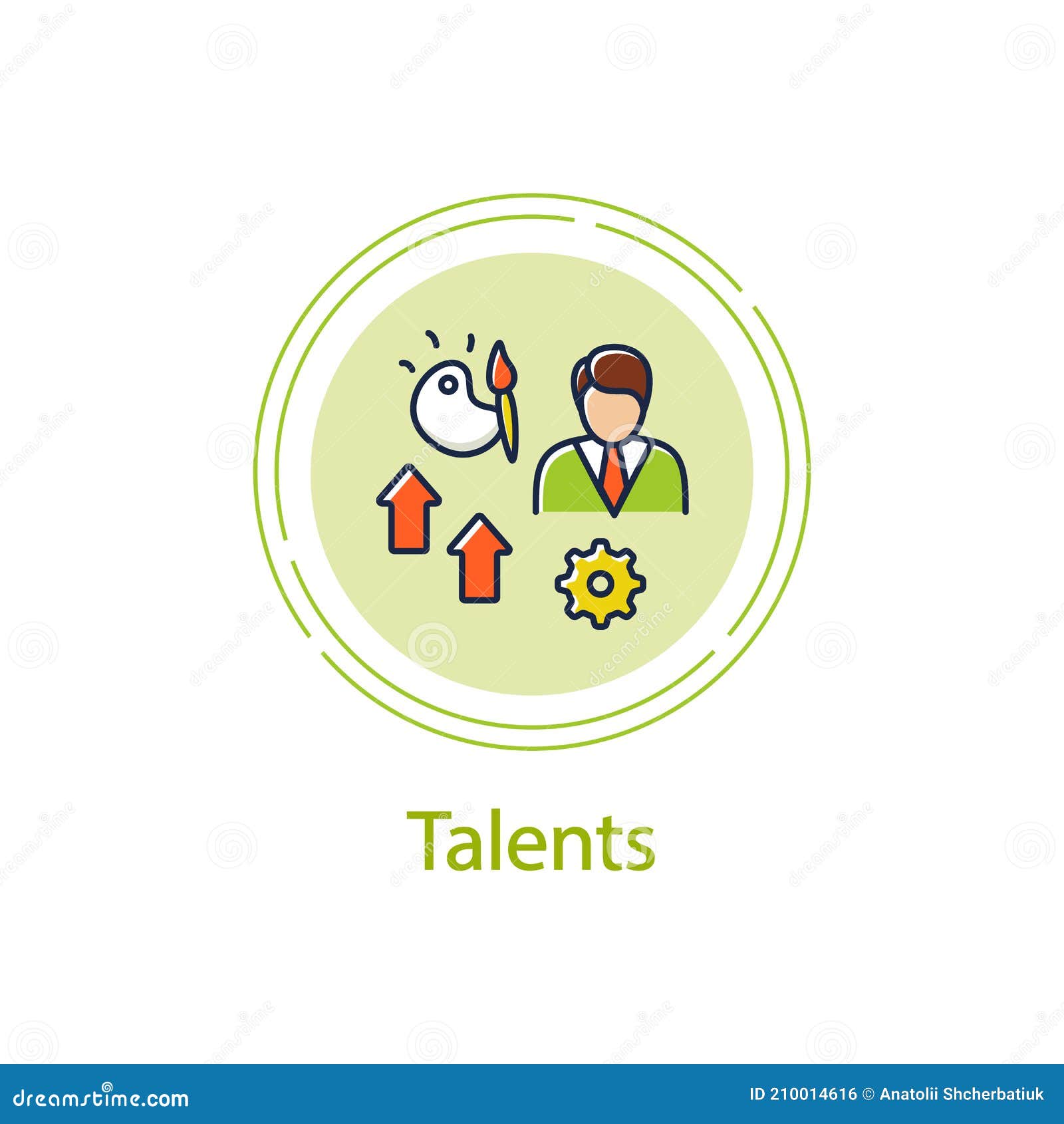 Talents Development Concept Line Icon Stock Vector - Illustration of ...