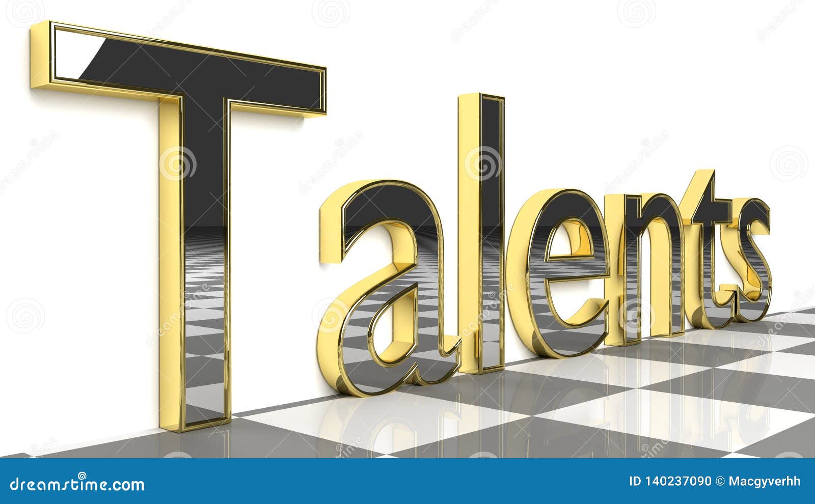 Talents Sign in Gold and Glossy Letters Stock Illustration ...