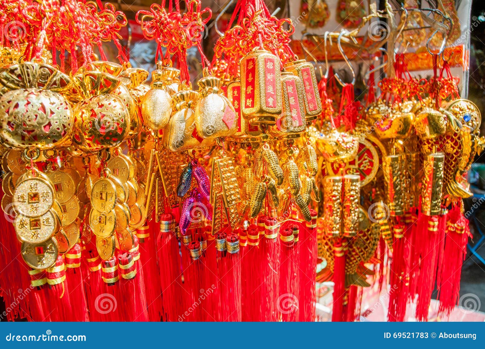Talismans in china town. stock image. Image of hole, oriental - 69521783