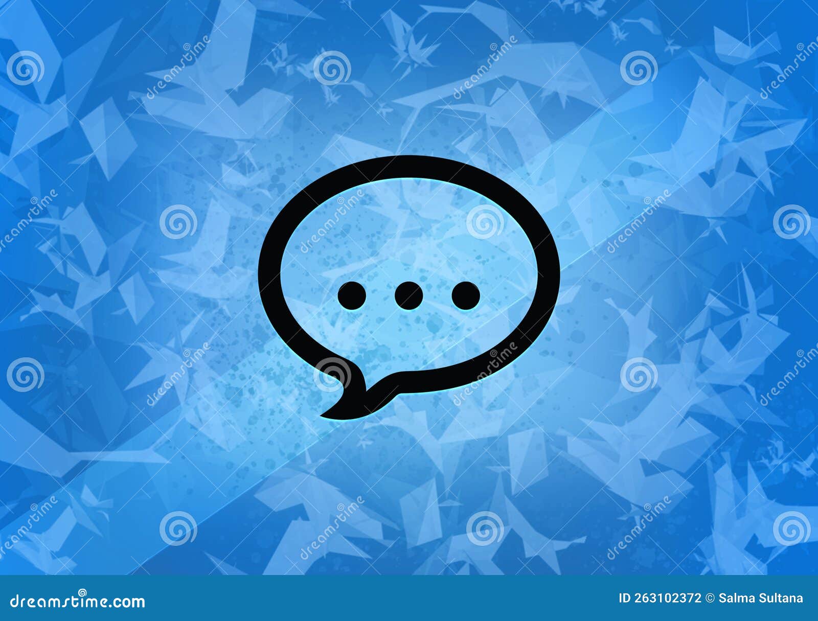 Talk Aesthetic Abstract Icon On Blue Background Royalty-Free Cartoon ...