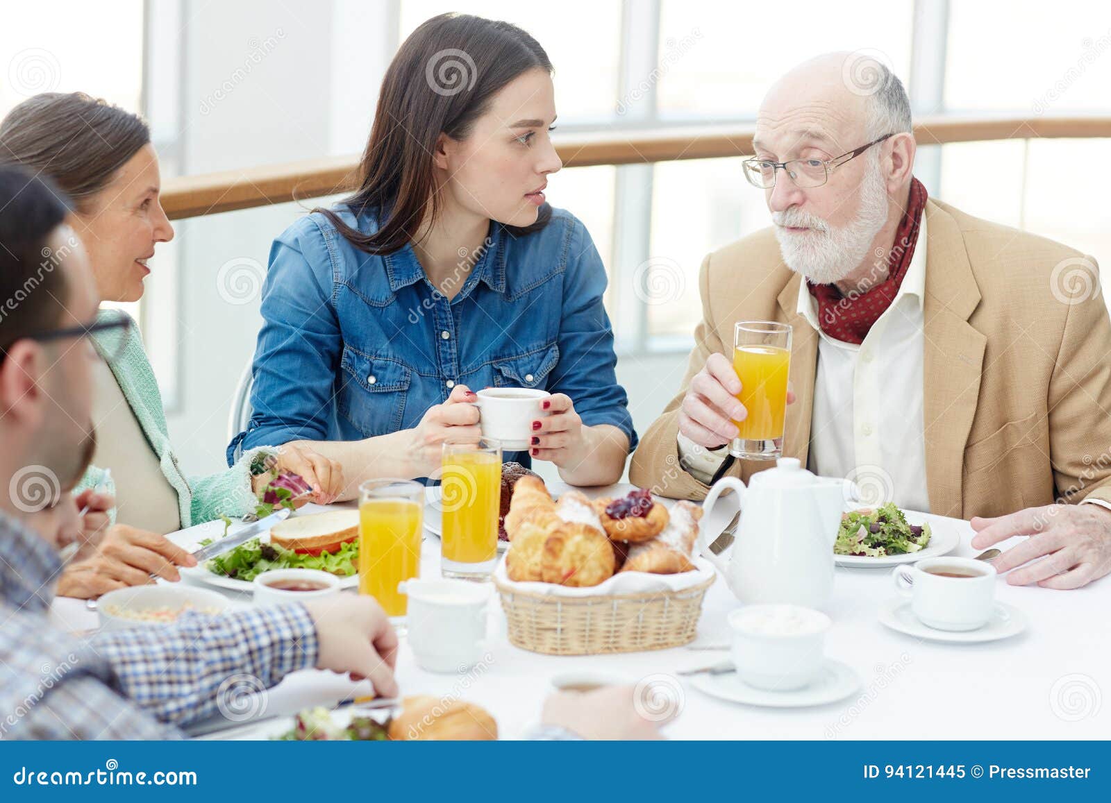Talk by breakfast stock image. Image of woman, food, hotel - 94121445