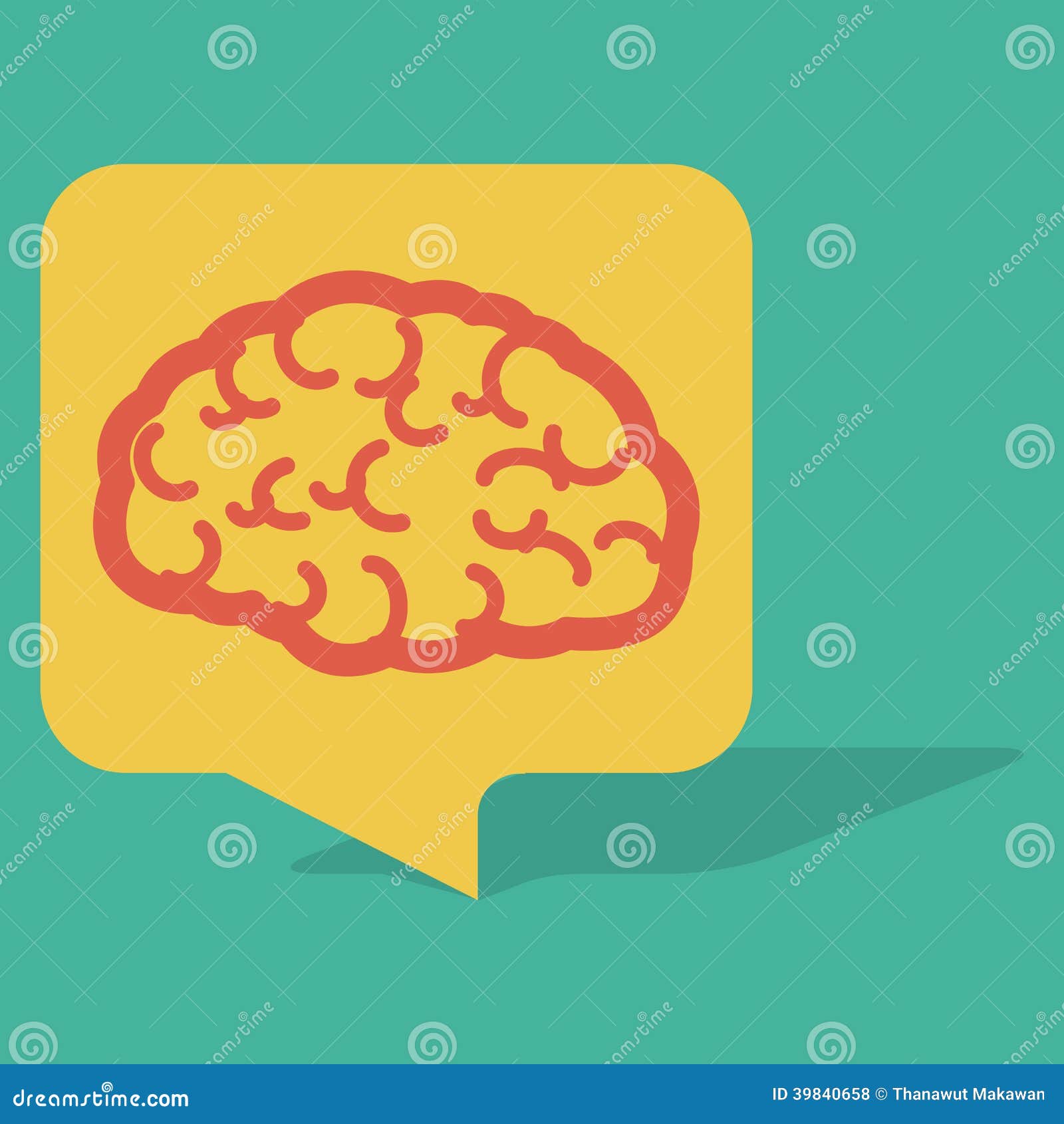 Talk Bubble Brain stock vector. Illustration of cartoon - 39840658