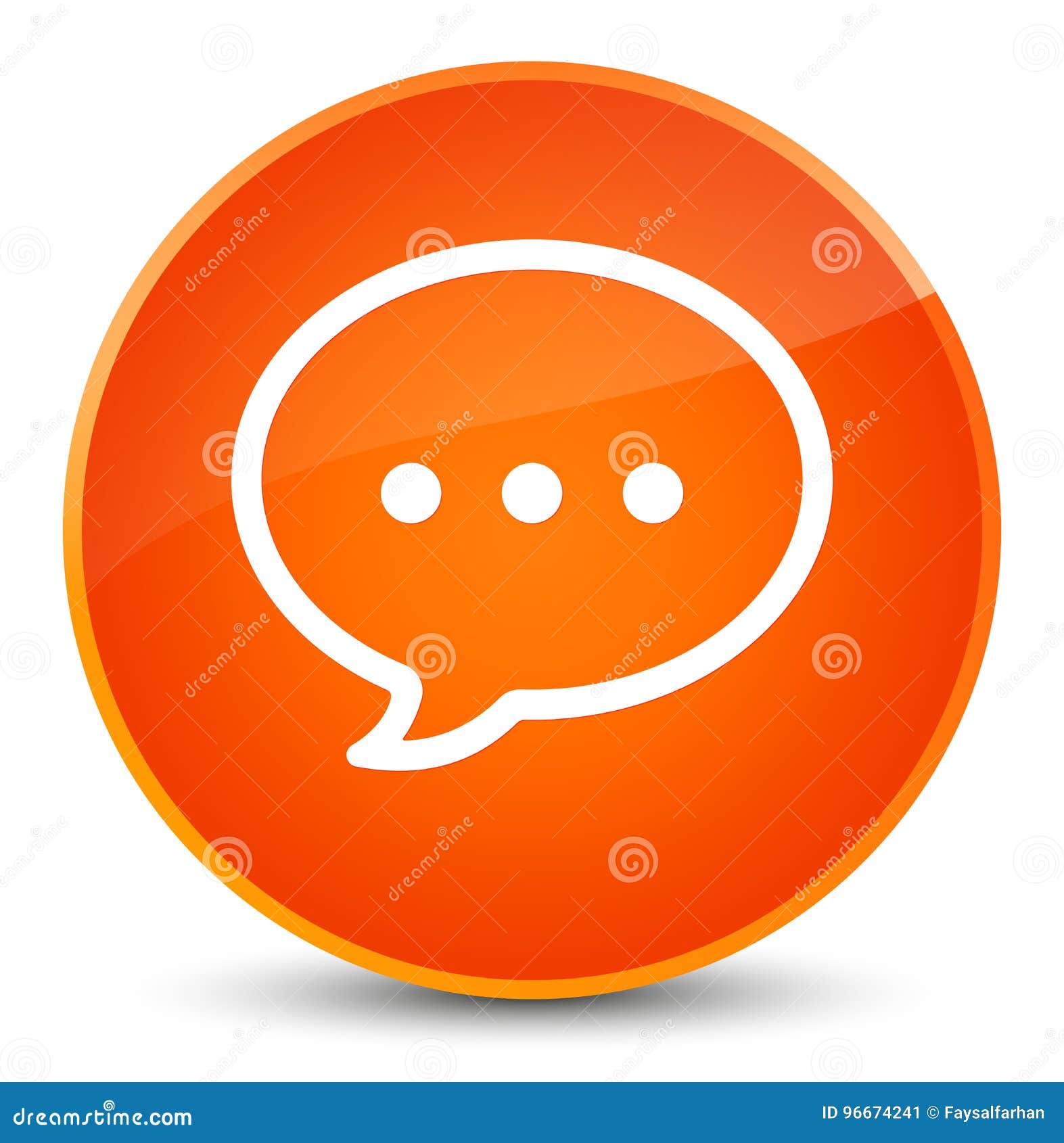 Talk Bubble Icon Elegant Orange Round Button Stock Illustration ...