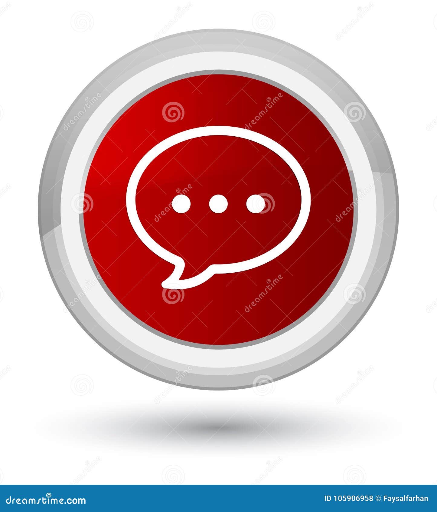 Talk Bubble Icon Prime Red Round Button Stock Illustration ...
