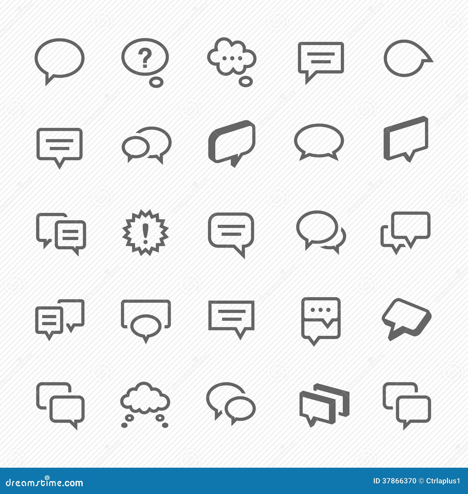 Talk Bubble Icons. Chat Message Symbol, Social Conversation, Dialog ...