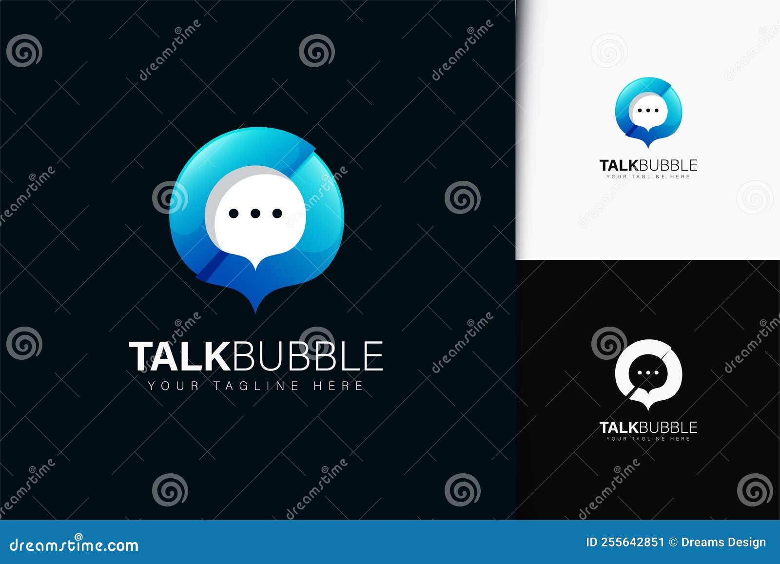 Talk Bubble Logo Design with Gradient Stock Vector - Illustration of ...