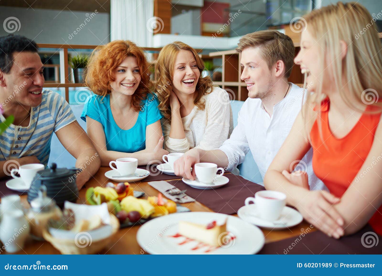 Talk in cafe stock image. Image of rest, enjoying, happy - 60201989
