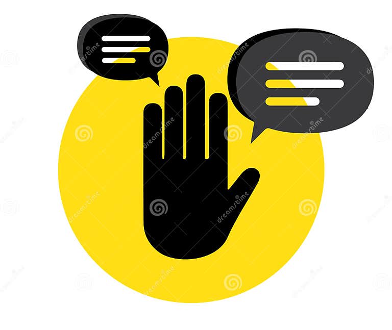 Talk and Chat Ban stock illustration. Illustration of hand - 82254914