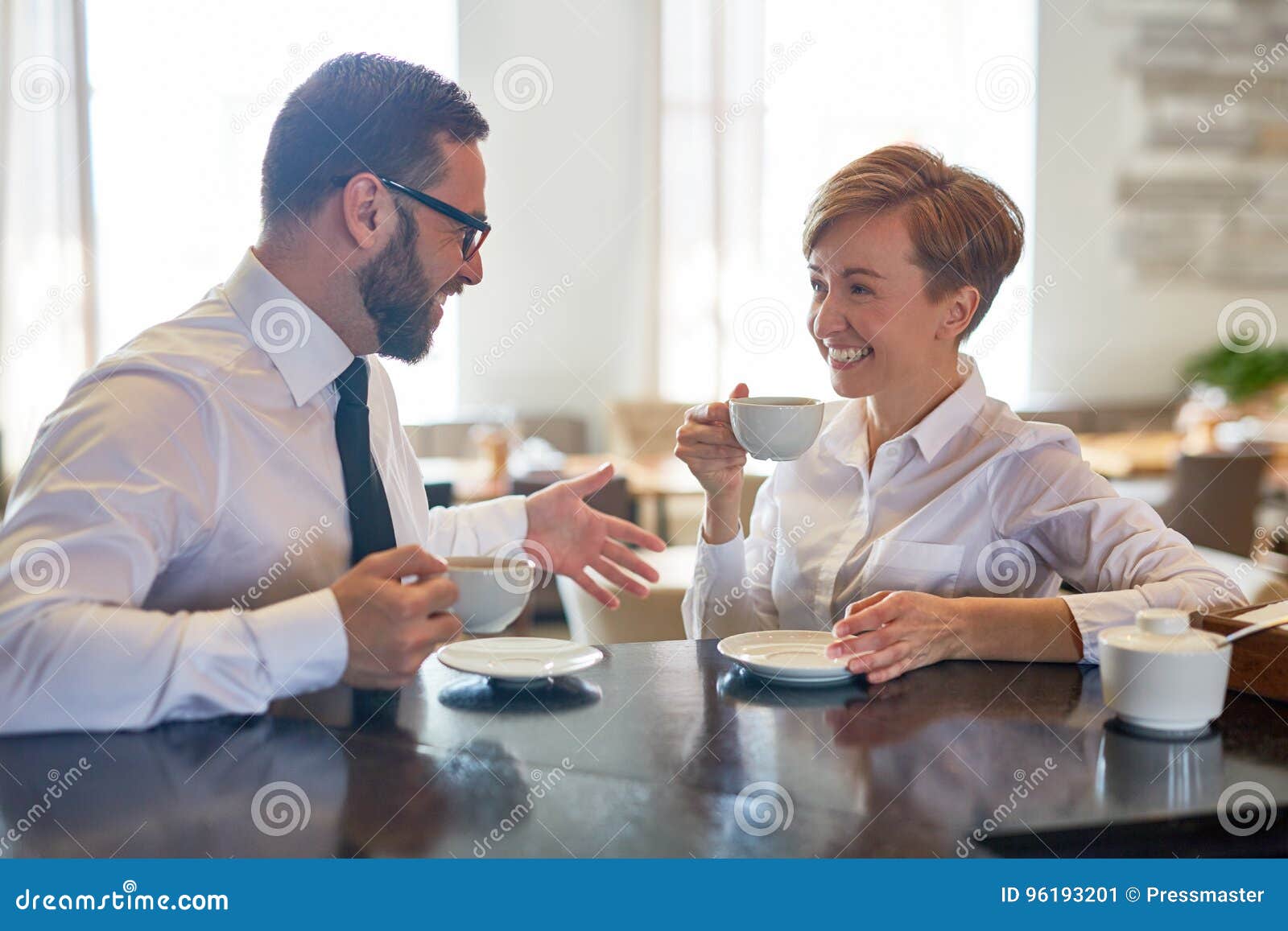 Talk of colleagues stock image. Image of drink, teamwork - 96193201