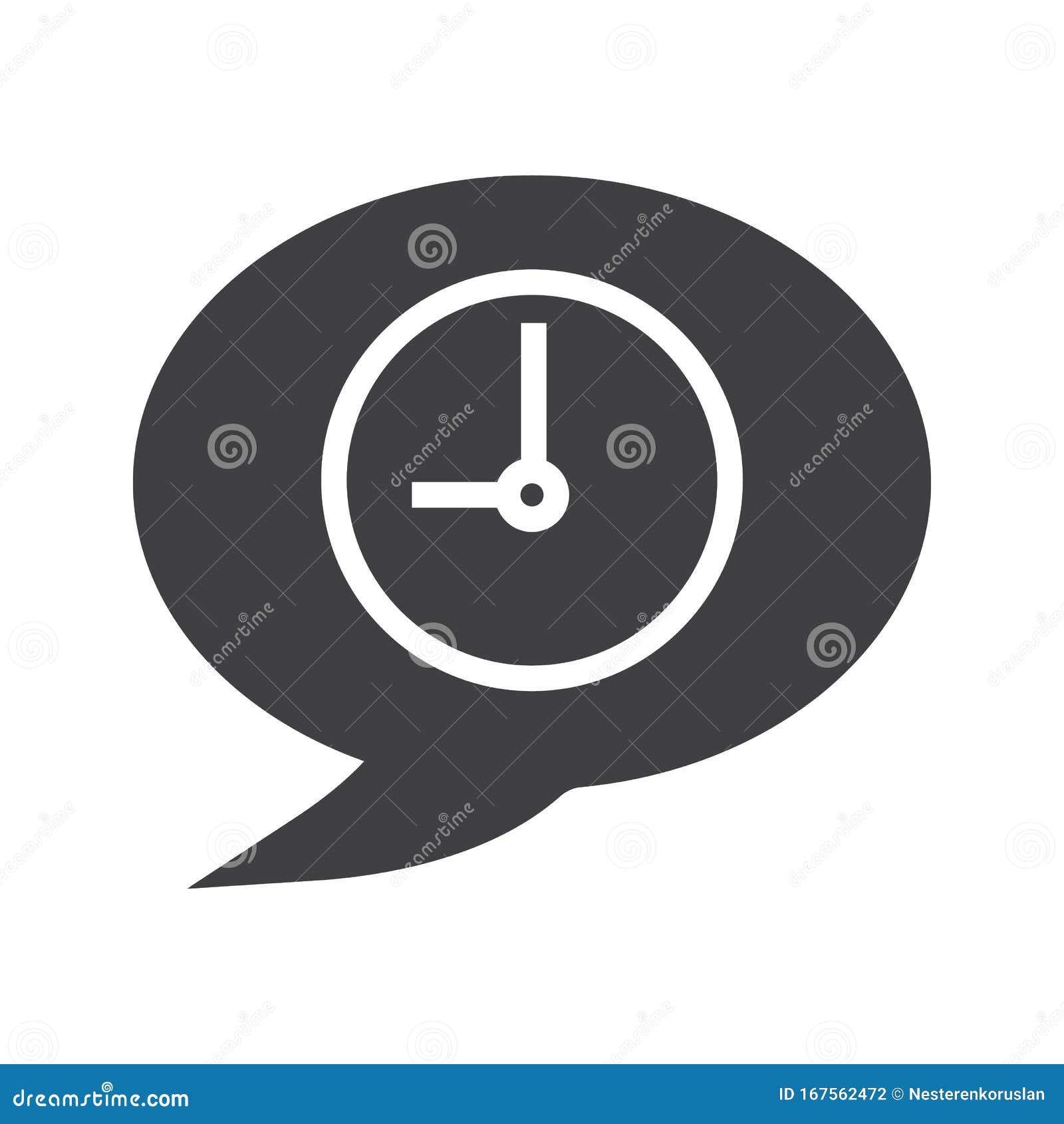 Talk duration glyph icon stock vector. Illustration of chat - 167562472
