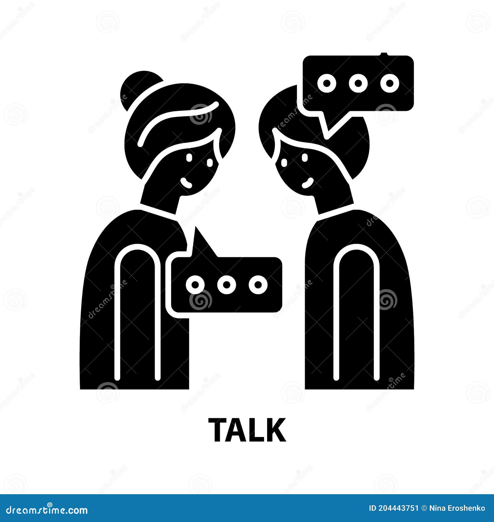 Talk Icon, Black Vector Sign with Editable Strokes, Concept ...