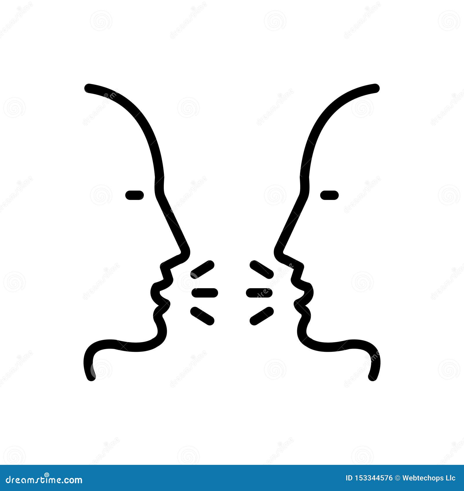 Black Line Icon for Talk, Gossip and Conversation Stock Vector ...