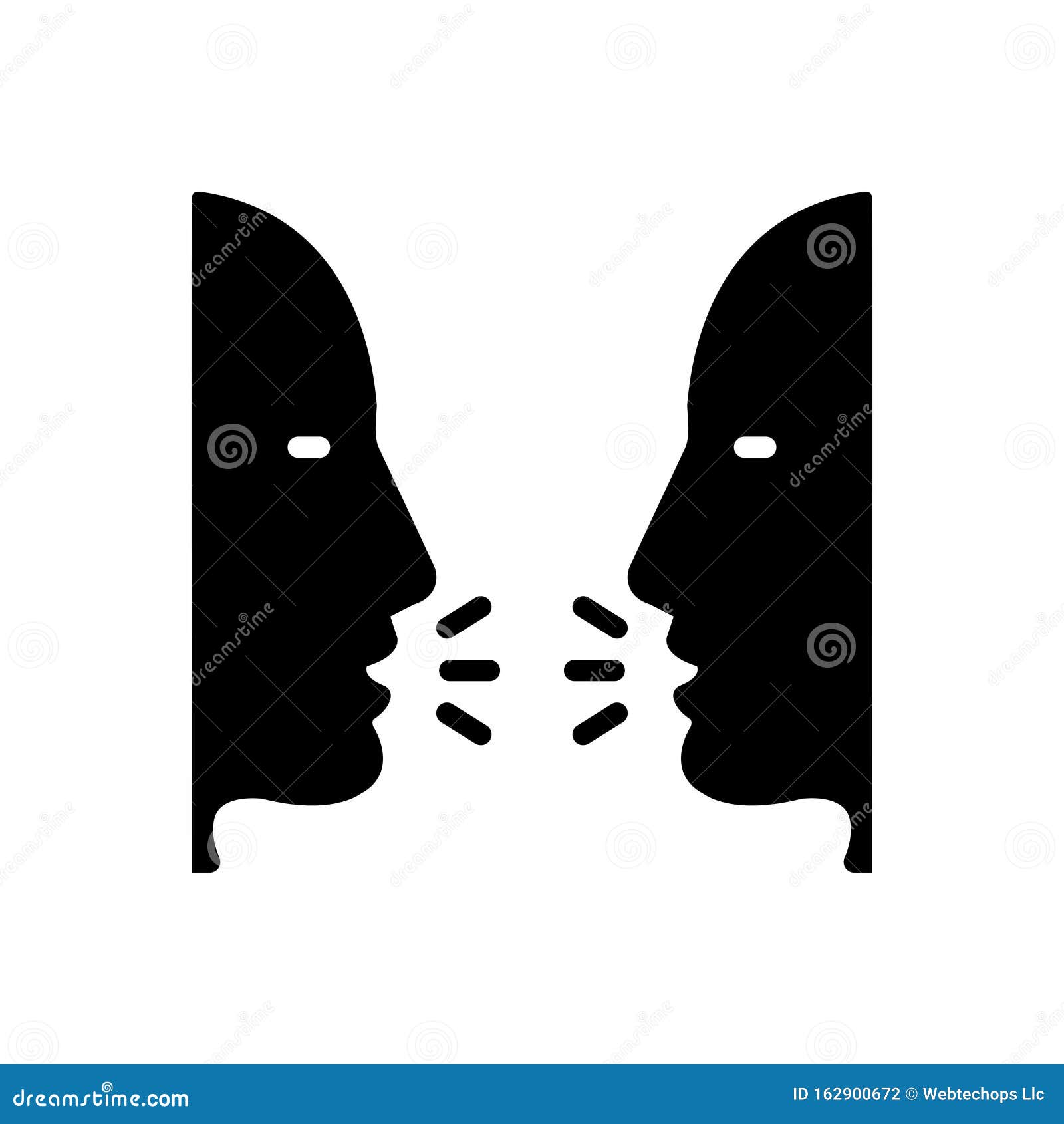 Black Solid Icon for Talk, Gossip and Conversation Stock Vector ...