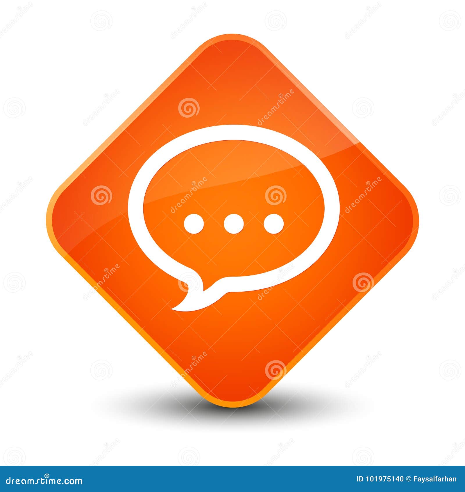 Talk Icon Elegant Orange Diamond Button Stock Illustration ...