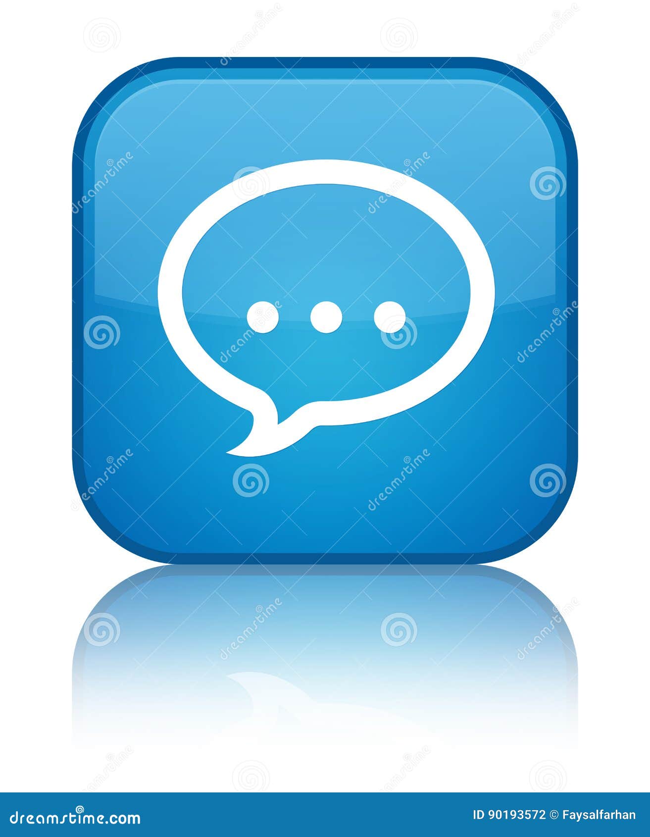 Talk Icon Special Cyan Blue Square Button Stock Illustration ...
