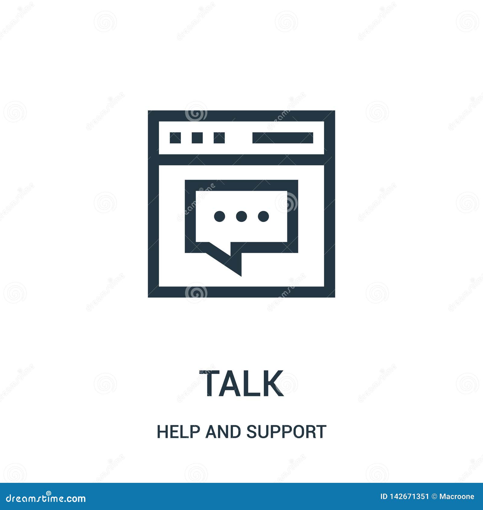 Talk Icon Vector from Help and Support Collection. Thin Line Talk ...