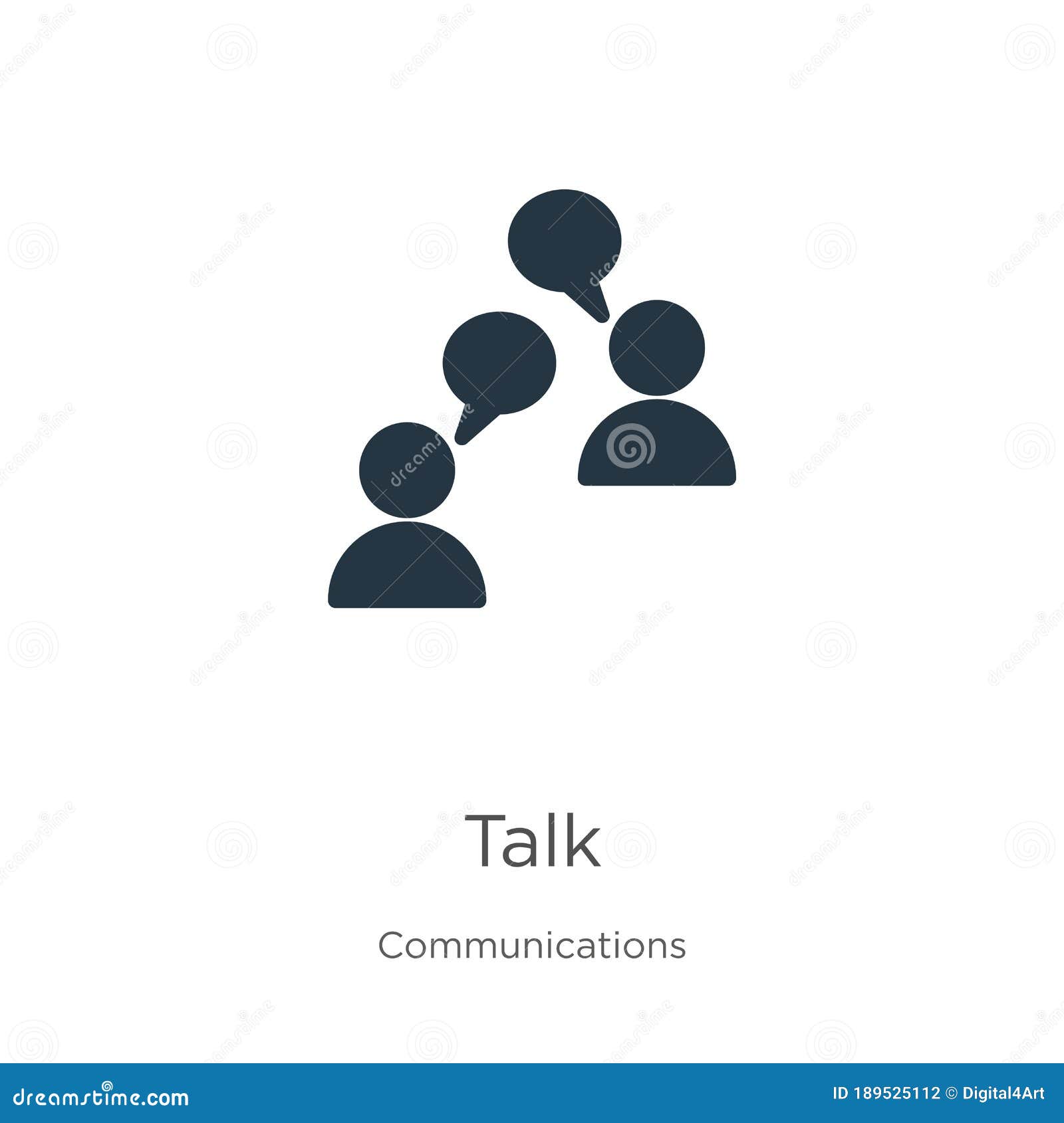 Talk Icon Vector. Trendy Flat Talk Icon from Communications Collection ...