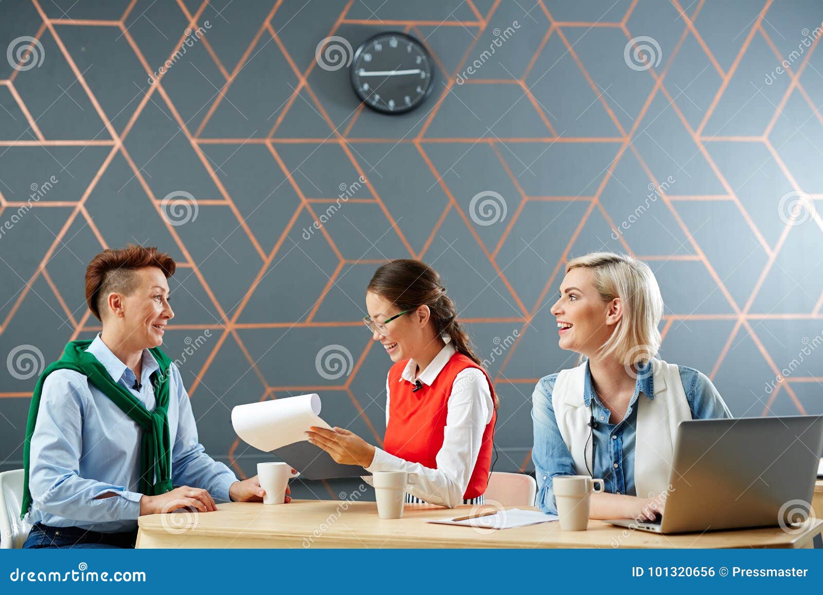 Talk of journalists stock photo. Image of newsstudio - 101320656