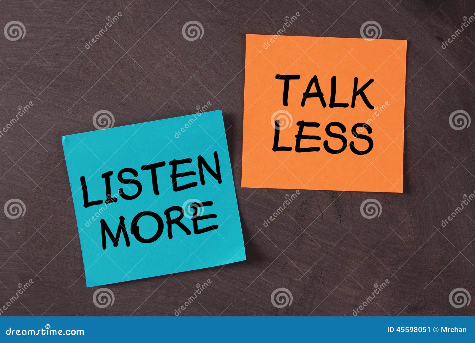 Talk less and Listen More stock image. Image of pasted - 45598051