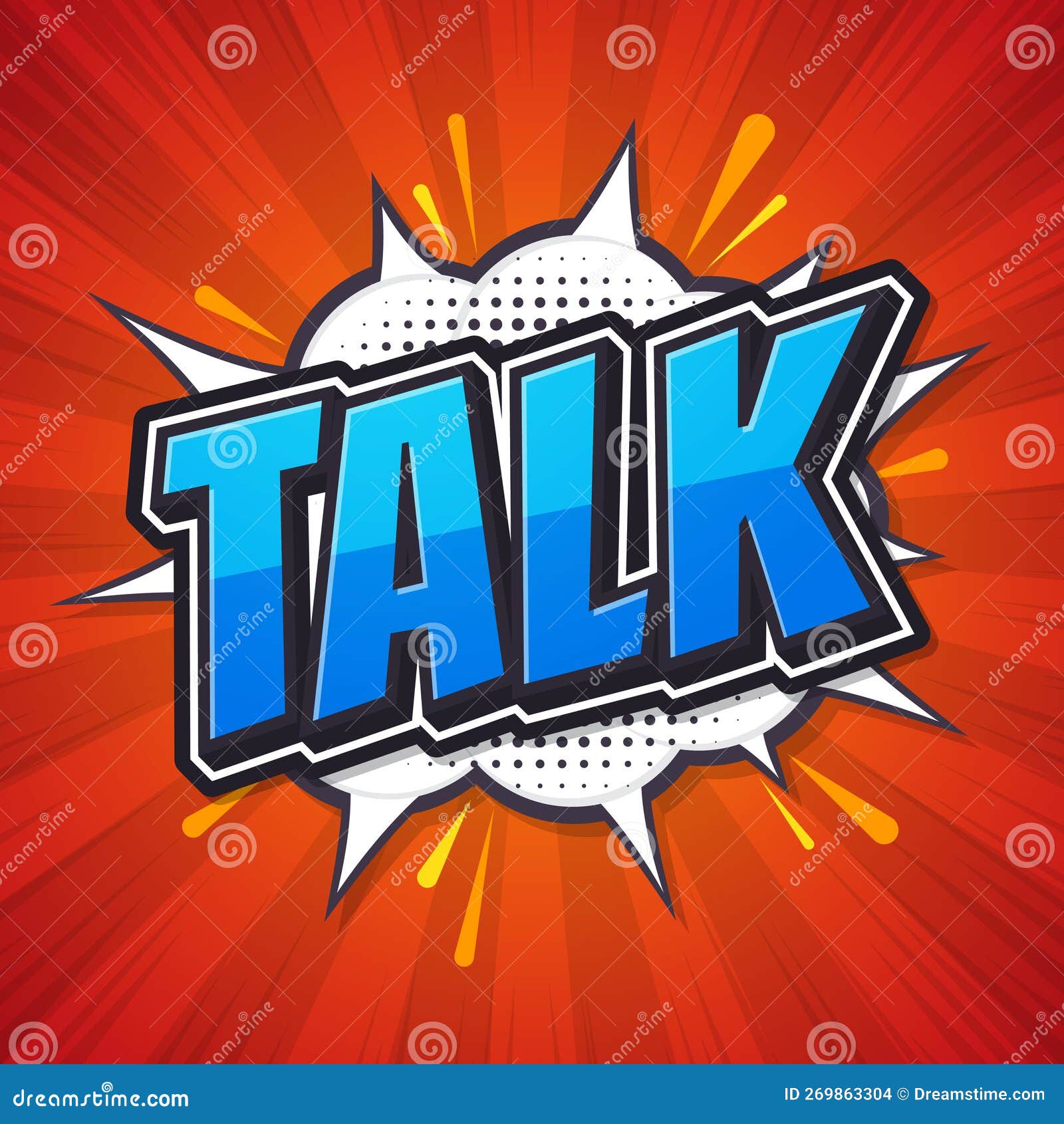 Talk Message. Poster Comic Speech Bubble Stock Vector - Illustration of ...