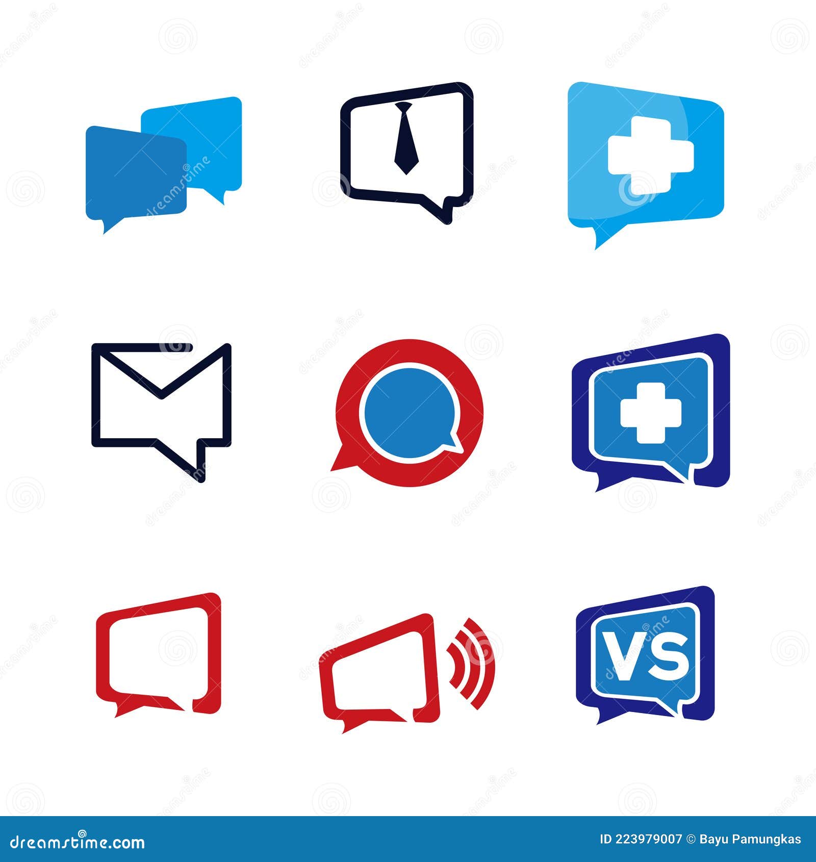 Talk and Message Set Logo Element. Corporate Branding Identity Design ...