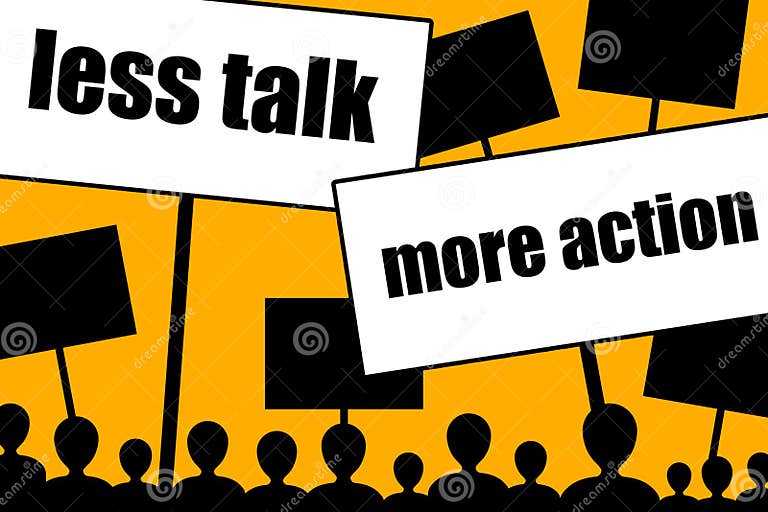 Less talk more action stock illustration. Illustration of goal - 30378683