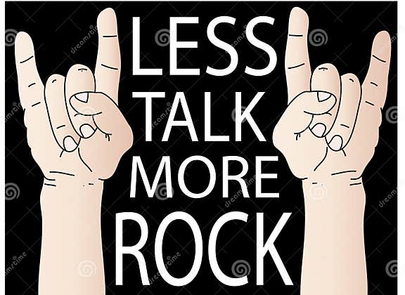Less Talk More Rock stock vector. Illustration of rocker - 13229917