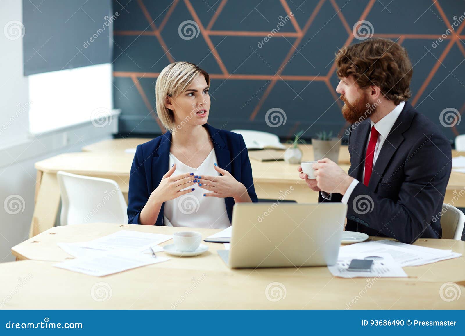 Talk of newscasters stock photo. Image of tvstudio, newscaster - 93686490