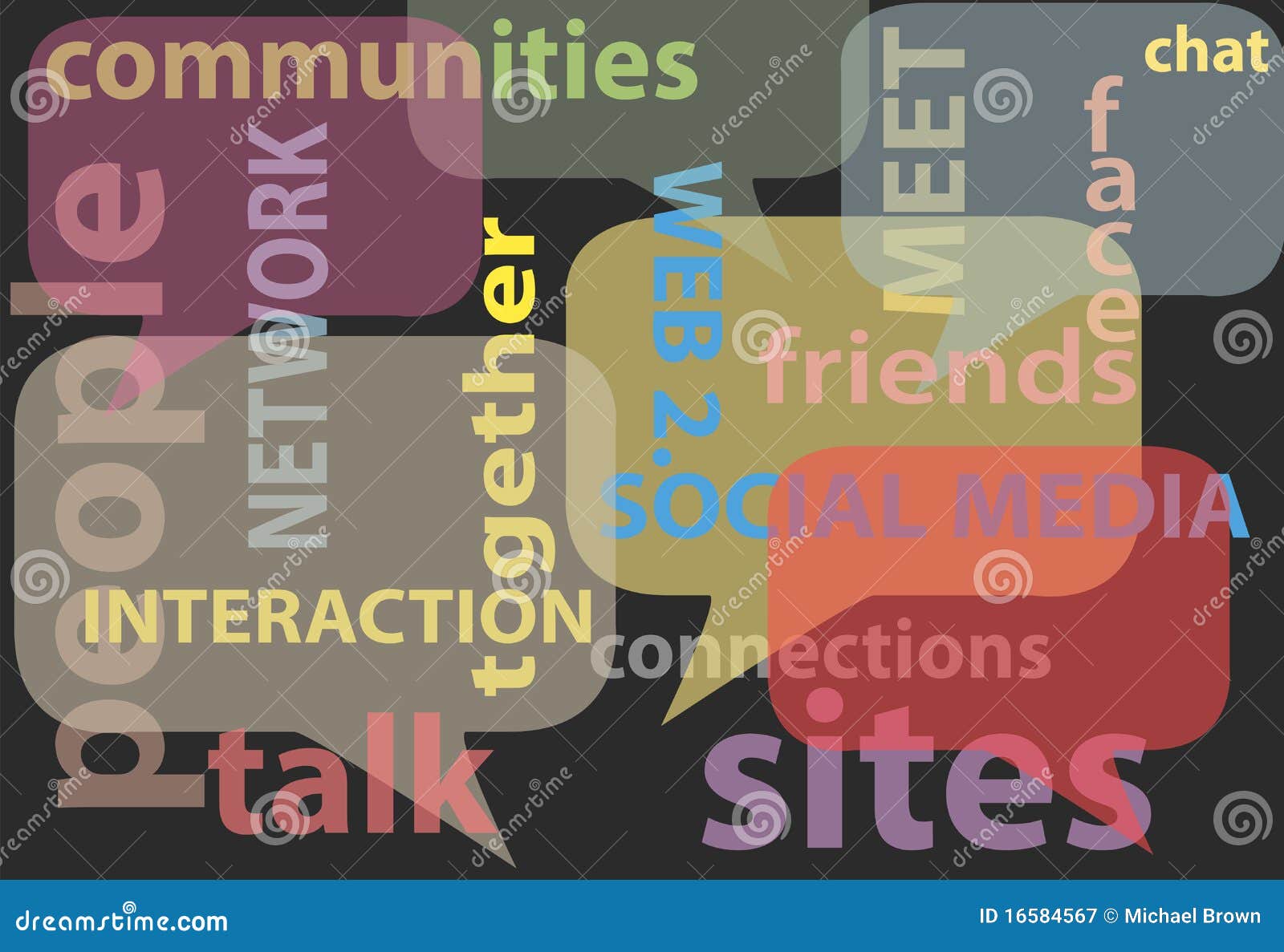 Talk Social Media Network Words Bubbles Stock Vector - Illustration of ...