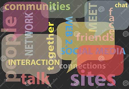 Talk Social Media Network Words Bubbles Stock Vector - Illustration of ...