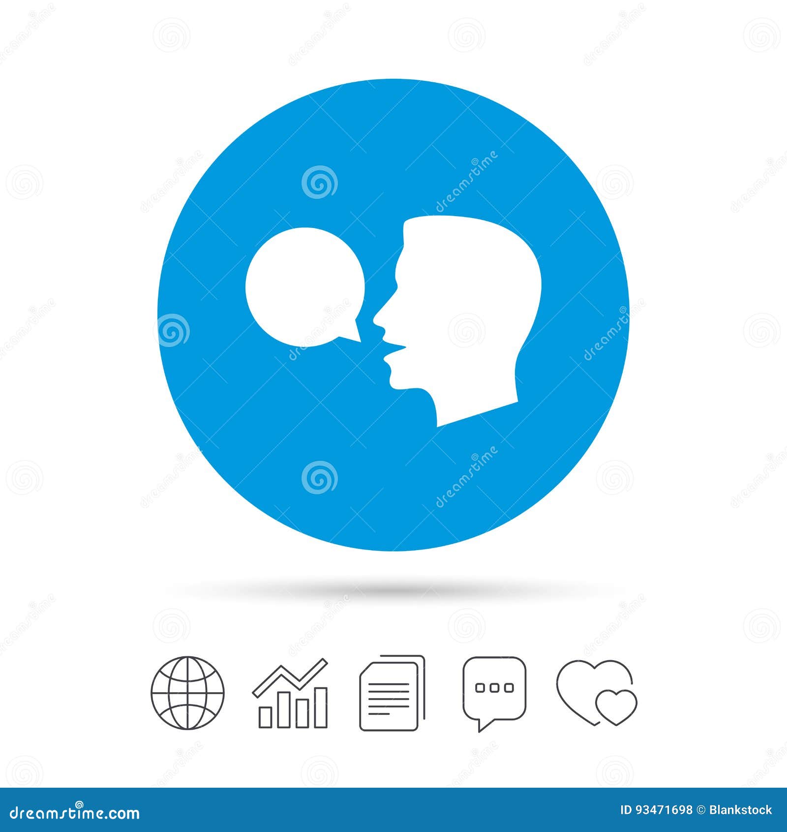 Talk or Speak Icon. Speech Bubble Symbol Stock Vector - Illustration of ...
