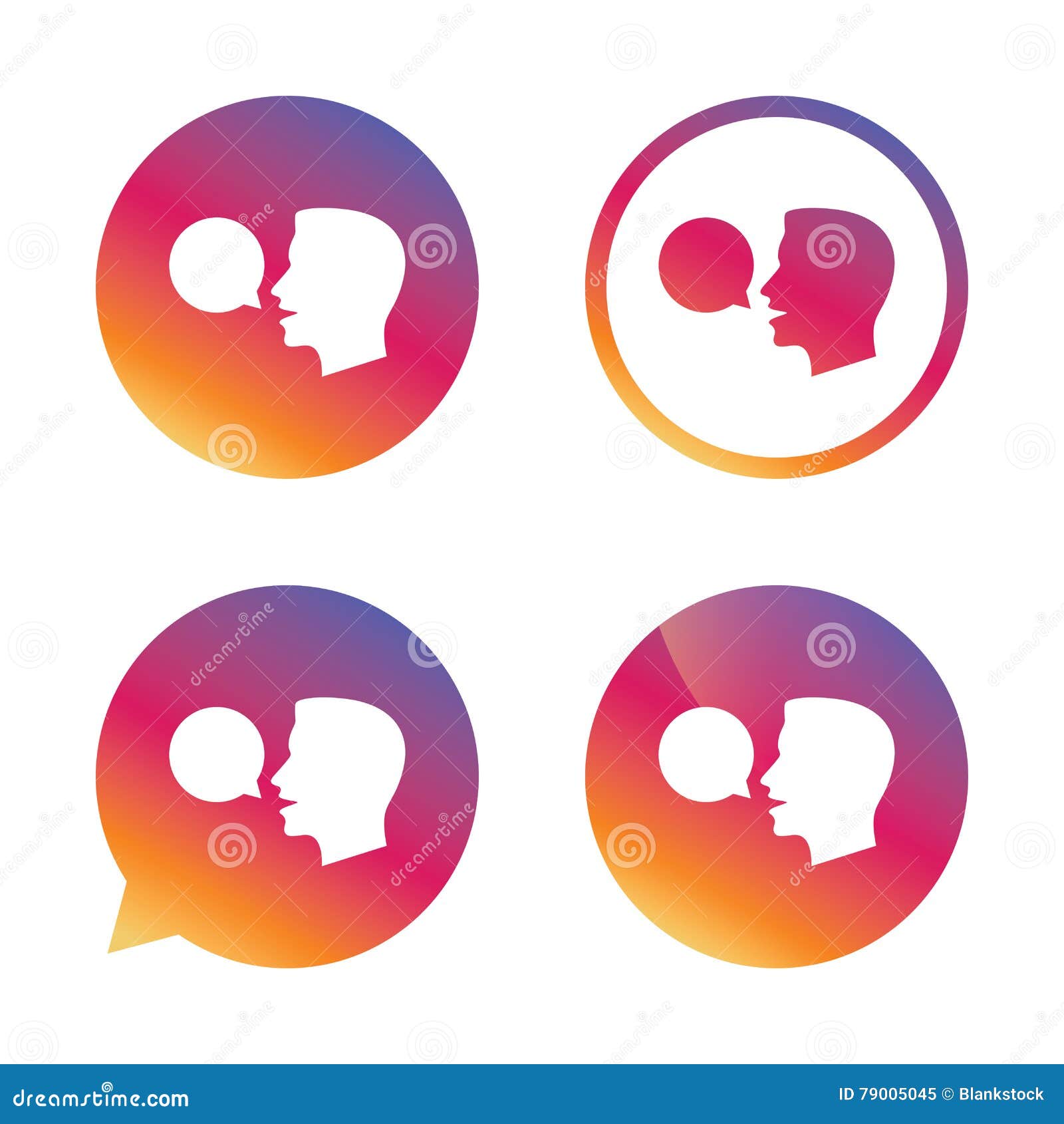 Talk or Speak Icon. Speech Bubble Symbol Stock Vector - Illustration of ...