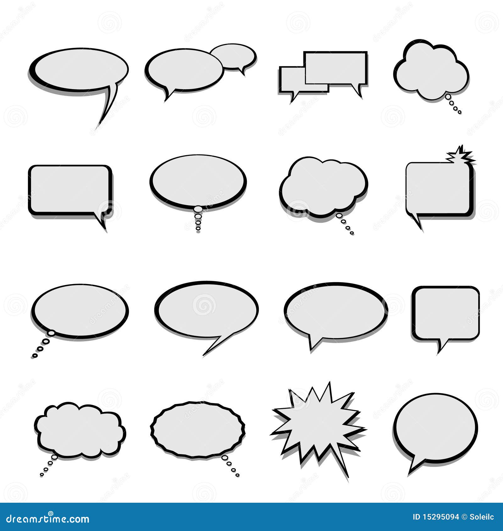 Talk and Speech Balloons or Bubbles Stock Vector - Illustration of ...