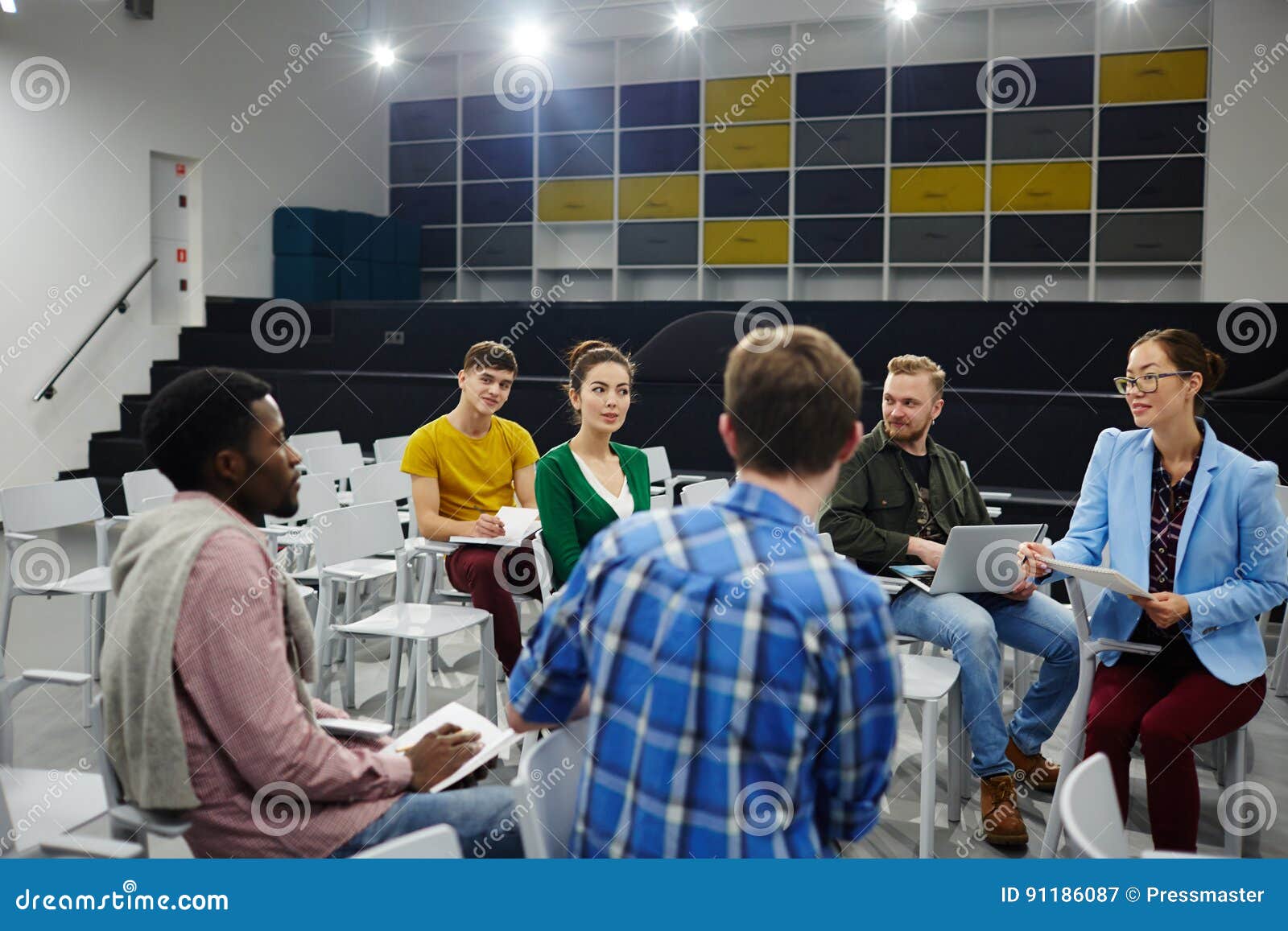 Talk of students stock image. Image of college, woman - 91186087