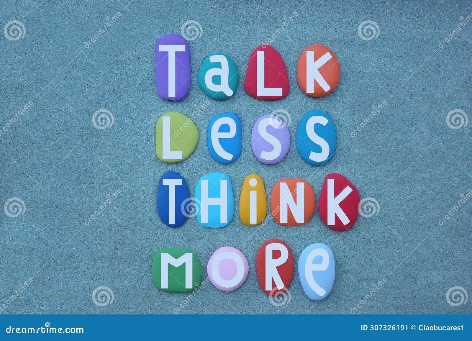 Talk less, Think More, Creative Slogan Composed with Multi Colored ...